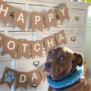 Happy Gotcha Day Bunting Banner Sign Dog Cat Rescue Birthday Day ...