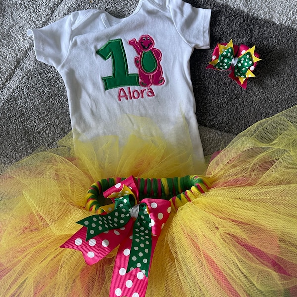 Barney Tutu Set, Barney Tutu, Barney Birthday Outfit, Barney Birthday ...