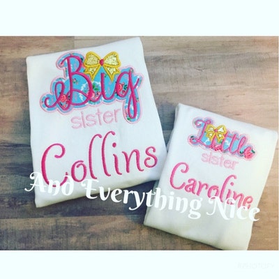 Little Sister Applique Design, INSTANT DOWNLOAD, Multiple Sizes ...