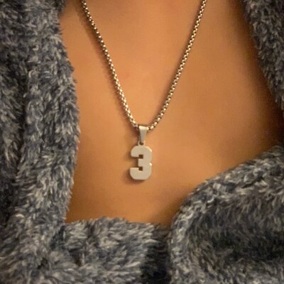 Number Pendant Black - Etsy