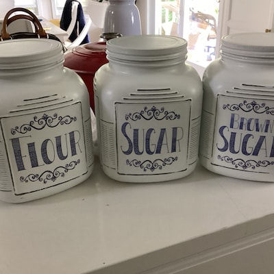 Kitchen Canister Set, Sugar Jar, Flour Jar, Coffee Jar, Rustic Kitchen ...