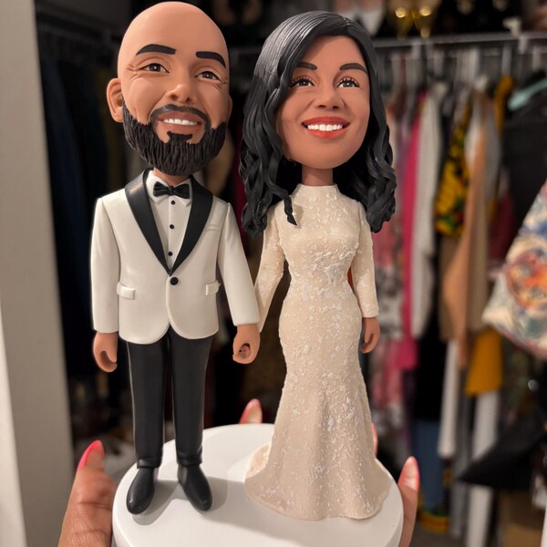 Handmade Custom Marry to Me Kiss Wedding Bobble Head Handmade Polymer ...