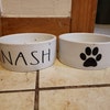 Paw Print Dog Bowls Dog Gift Pet Food Bowl No Spill Heavy Water Bowl ...