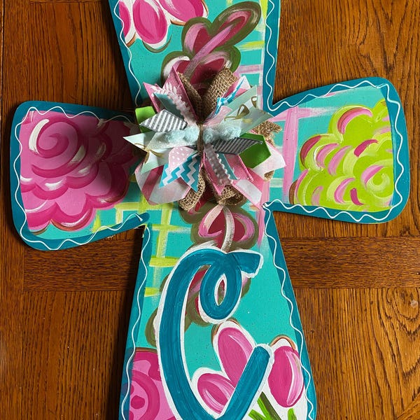 Personalized Door Hanger - Crest Door Decor - Coquette Door Sign ...