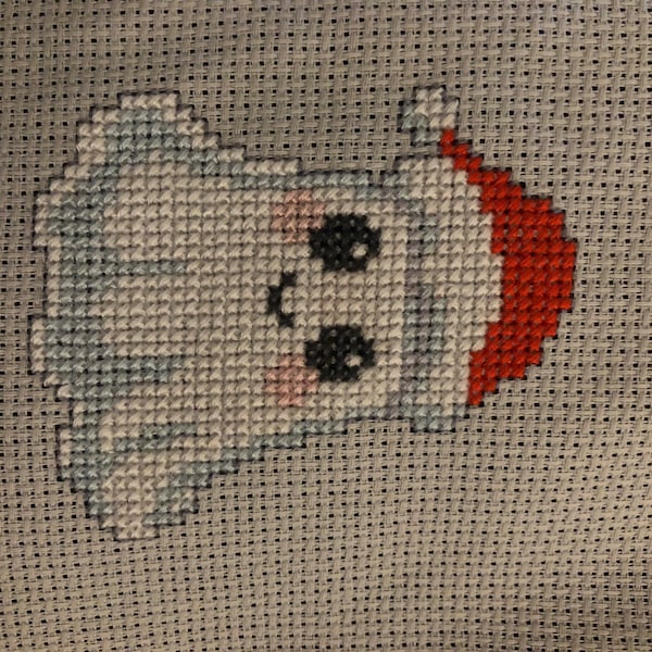 Funny Christmas Ghost Cross Stitch Pattern PDF - Simple Small Easy Cute ...