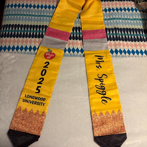 Custom Teacher Graduation Stole Class of 2026, Teacher Stole 2026 ...