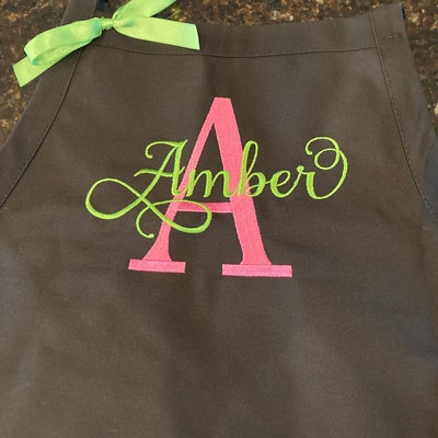 Monogrammed Apron With Letter and Name Perfect Gift - Etsy