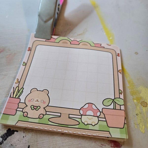 Aesthetic Cottagecore Desktop Digital Notepad | Cute Printable Memo Pad ...