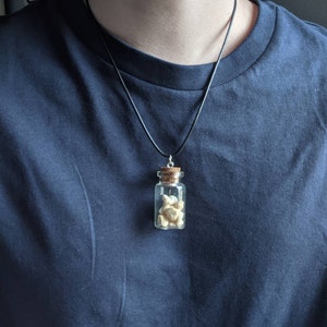 DIY Glass Bottle Necklace Sets Fillable Empty Mini Wishing Jar Glass ...