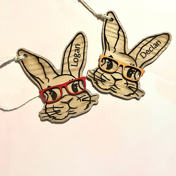 Easter Bunny Tag Laser File, Kid's Easter Basket Tag SVG DXF AI File ...