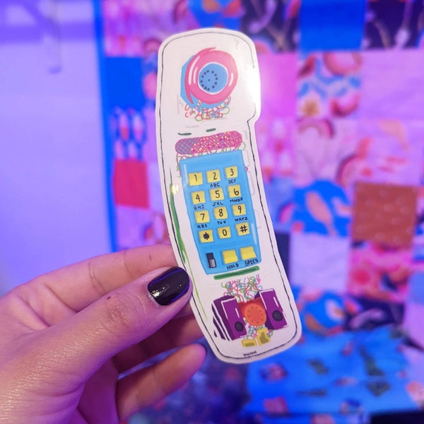 80s/90s Glow in the Dark Phone Sticker - Etsy