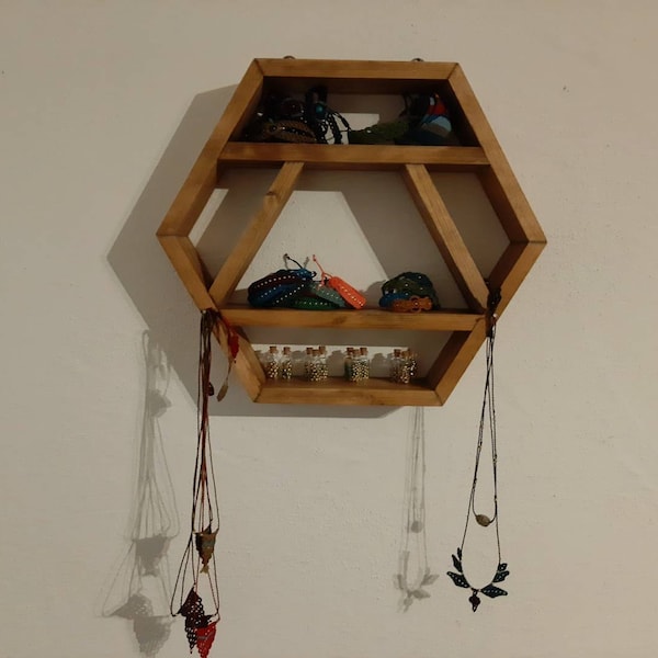 Display Shelf, Crystals, Plant Shelf, Geometric, Hexagon, Amythist ...