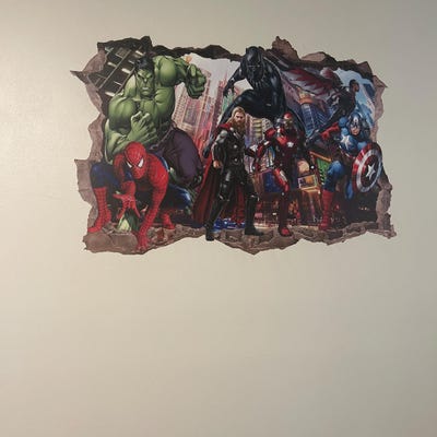 Avengers Wall Stickers Heroes Spiderman Hulk Thor Decal Mural Poster ...