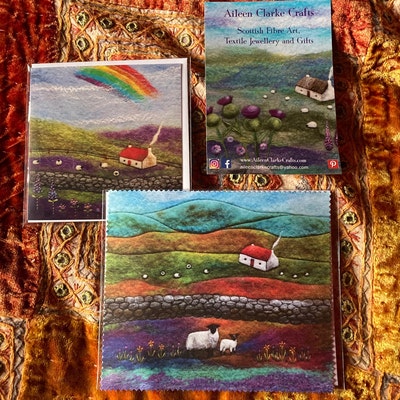 Sheep and Lamb Tin, Small Round Storage Box With Scottish Cottage Scene ...