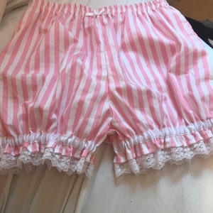 Pink Striped Fairy Kei Pastel Micro Mini Lolita Bloomers Adultsmall to ...
