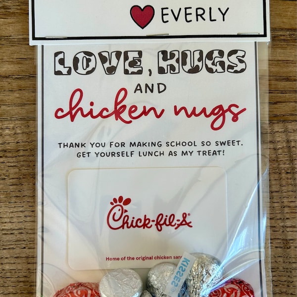 Printable Chickfila Gift Card Holder, Teacher Thank You Gift, Teacher ...