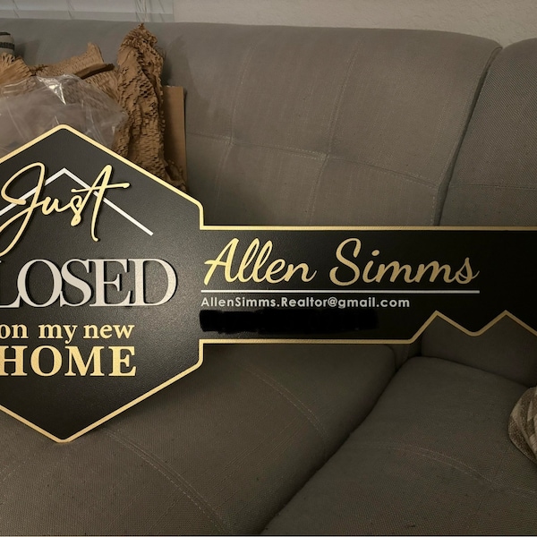 Just Closed on My New Home, Key Sold Sign, 3D Closing Photo Prop, Key ...
