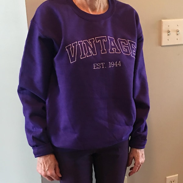 Custom Embroidered Sweatshirt, Varsity Crewneck, College Letters ...