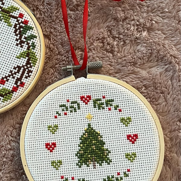 Christmas Cross Stitch Patterns, Small Christmas Ornaments, Bundle of ...