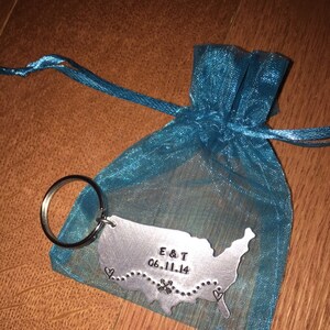 LARGE Custom USA state keychain any states US hand stamped | Etsy