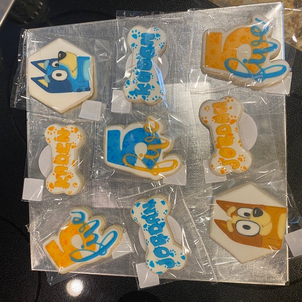 Bluey Sugar Cookies, Birthday Cookies, Royal Icing Cookeis - Etsy