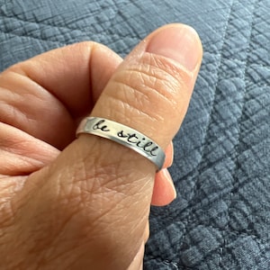 Be Still Ring Sterling Silver Ring Gifts for Her - Etsy
