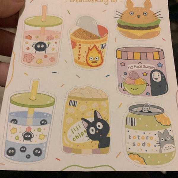 Cute Studio Ghibli Snack Sticker Sheet | Journal Stickers - Etsy