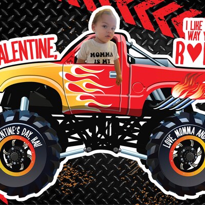 Monster Truck Valentine's Day Card, Monster Truck Valentine Card ...