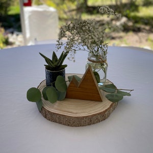 Wooden Mountains Centerpieces 3 Peak Rustic Table Numbers Mountain ...