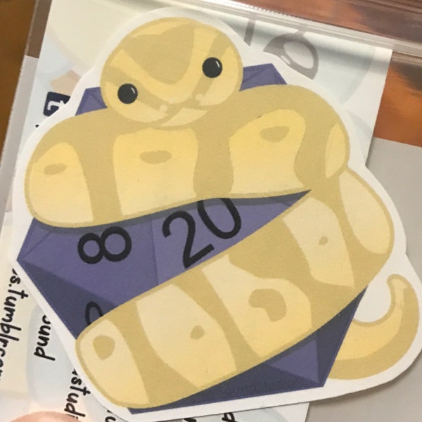 Chibi Ball Python D20 Stickers and Magnets - Etsy