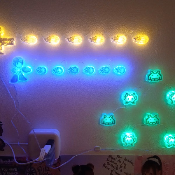 Retro Video Games Wall Decor, Megaman Led Lights Inspired, Nerd Gift ...