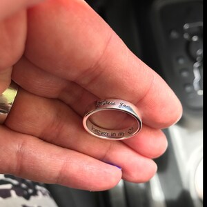 Actual Handwriting Ring / Custom Name Ring / Anniversary Rings | Etsy