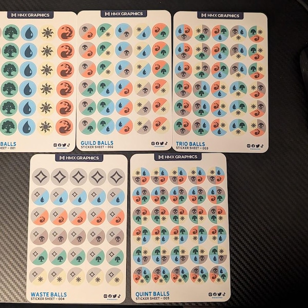 Mana Balls Sticker Sheet | MTG Stickers | Magic the Gathering Stickers ...