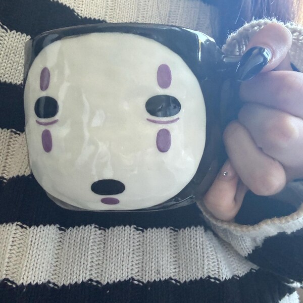 Pre-order Faceless Anime Character Handmade Ceramic Mug,unique Coffee ...