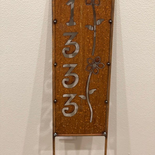 NEW - HOUSE ADDRESS Panel Stake - Rusted Steel - 6 Designs to Choose ...