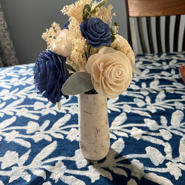 Wood Flower Mini Bouquet, Sola Wood Flower Bouquet, Wooden Flower ...