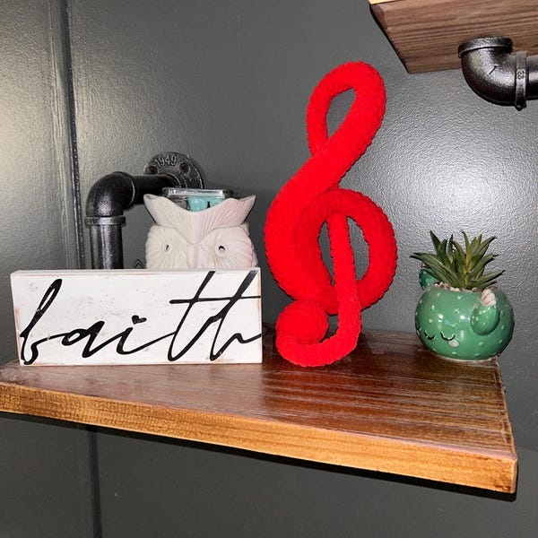 Crochet Treble Clef Pillow PDF Pattern | Crochet Treble Clef ...