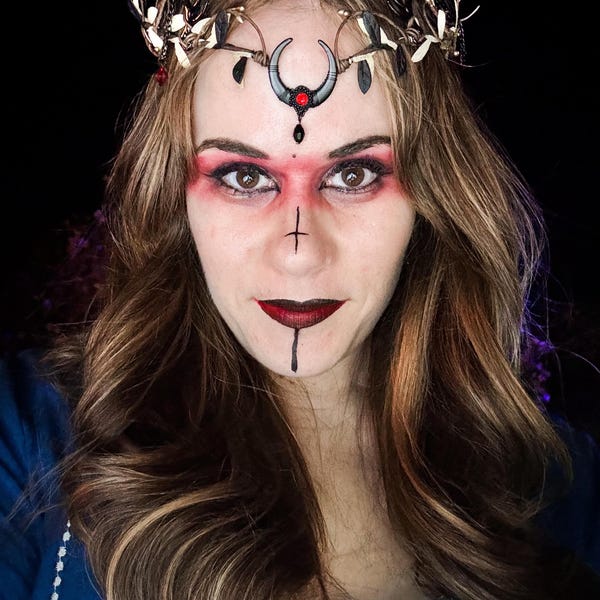 Black Red Moon Crown Vampire Crown Gothic Tiara Black Fairy Headpiece ...