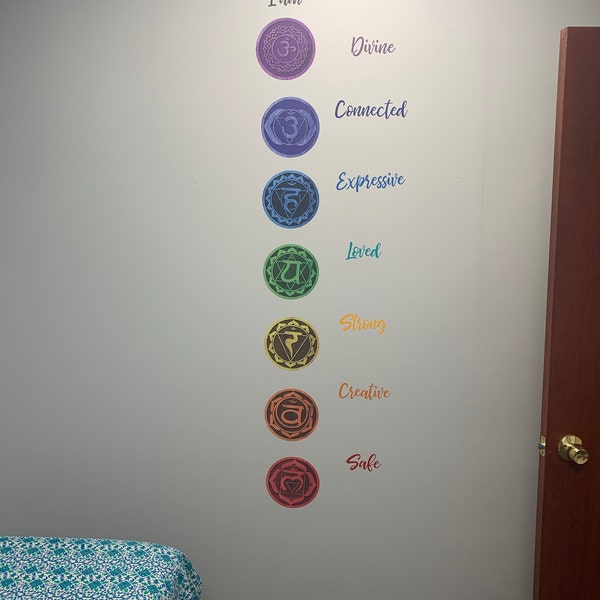 Chakra Wall Decal- Spiritual Wall Decal- Rainbow Chakras - Spiritual ...