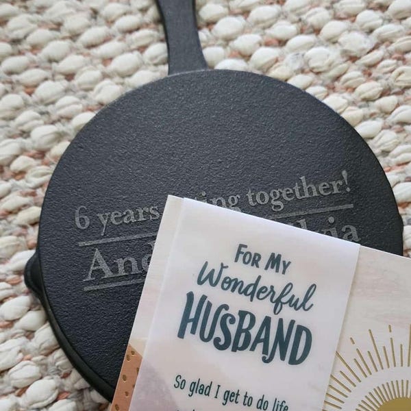Personalized Cast Iron Pan, Personalized Kitchen Gift, Custom Dad BBQ ...