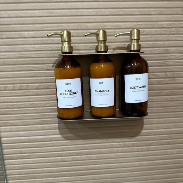 Wall Mounted Gold Soap Dispenser Holder, Double Luxurious Pump Bottle ...