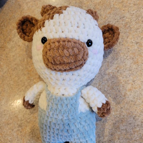 Duke the Cow Stuffie, Crochet Cow Plush, Cow Stuffed Animal, Chubby Cow ...