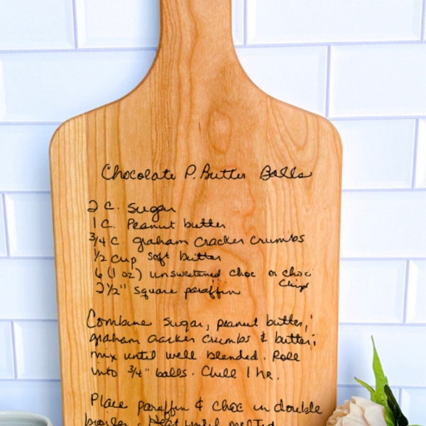 Handwritten Recipe Cutting Board - Custom Charcuterie Board ...