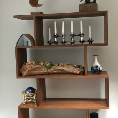 Handcrafted Staggered Bookcase in Walnut - Etsy