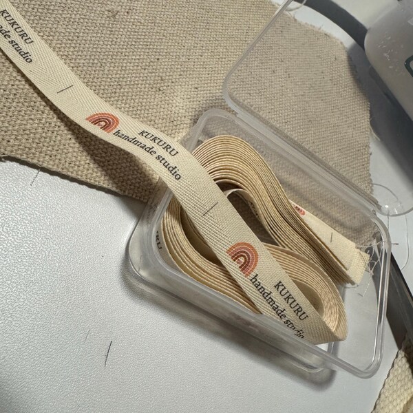 CUSTOM - 12*60mm CUT Twill Ribbon - Flat or Folded, Printed Sew-in ...