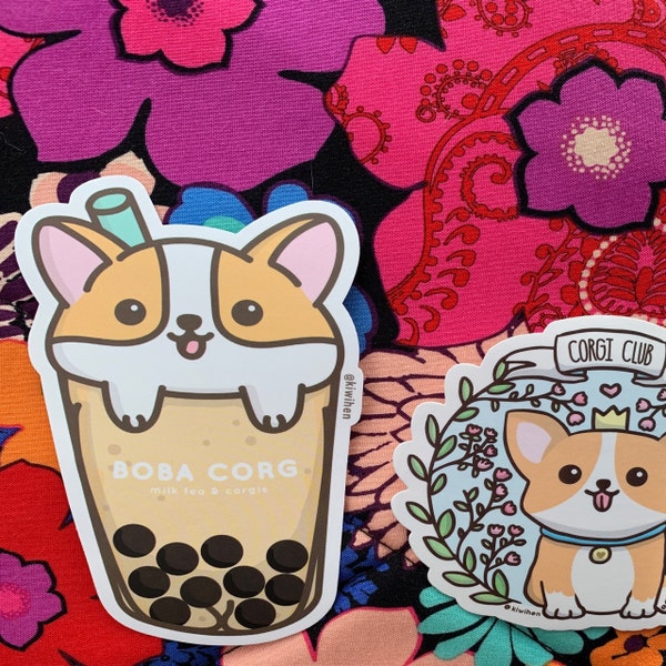 Corgi Club Sticker, Corgi Stickers, Vinyl Stickers, Laptop Stickers ...