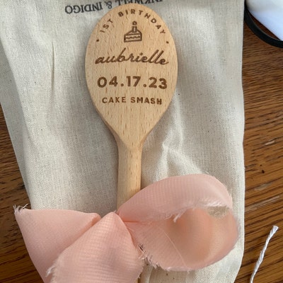 First Birthday Cake Smash Spoon First Birthday Photo Prop Personalized ...