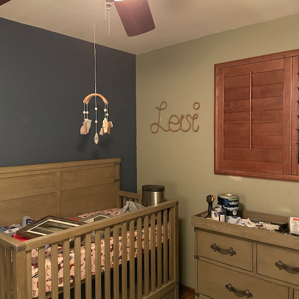 Large Wall Name Sign for Nursery, Rope Name Personalized Wall Decor ...