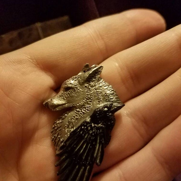 Ravenwolf.....hand Carved in Fine Pewter Black Raven - Etsy