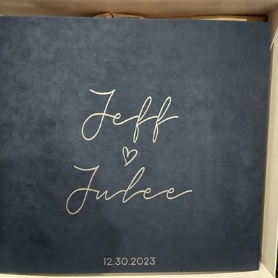 Wedding Guest Book Dark Gray With Matte Gold Lettering, Personalized ...